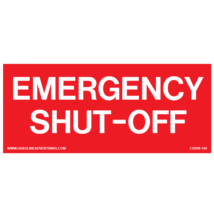 D-226 Emergency & Fire Prevention Decal - EMERGENCY SHUT-OFF | Gasoline ...