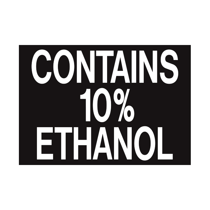 D-395 EPA Ethanol Decal - CONTAINS 10% ETHANOL | Gasoline Advertising